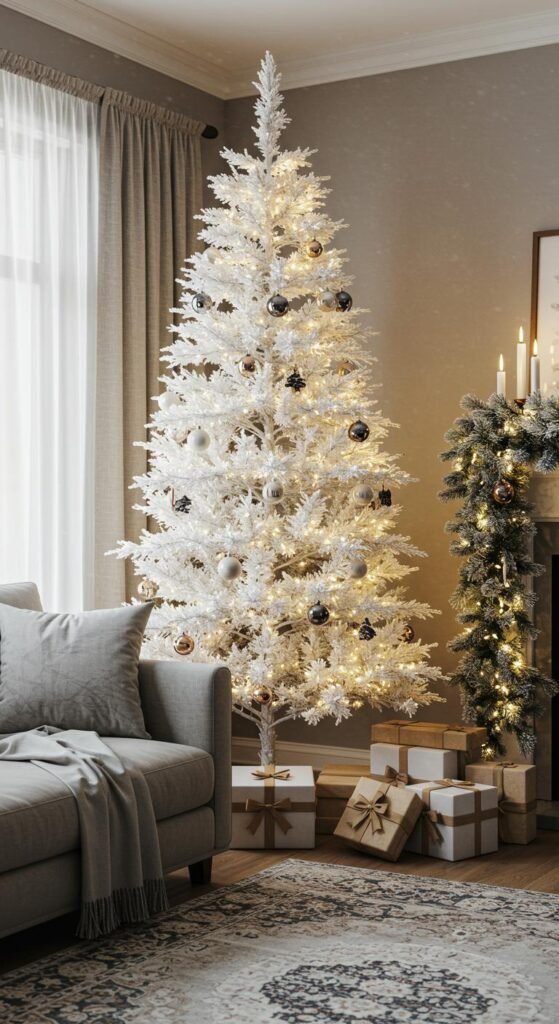 26 Gorgeous Snowy Christmas Tree Ideas for a Frosty Wonderland – Magcella