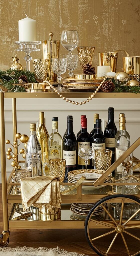 23 Chic Christmas Bar Cart Styling Ideas to Wow Your Guests – Magcella