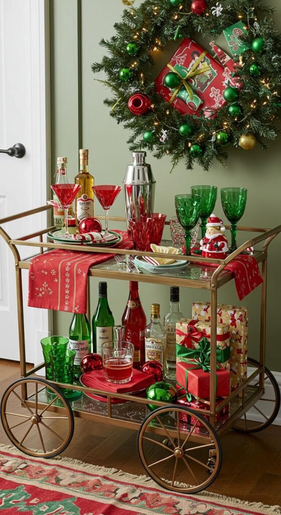 23 Chic Christmas Bar Cart Styling Ideas to Wow Your Guests – Magcella