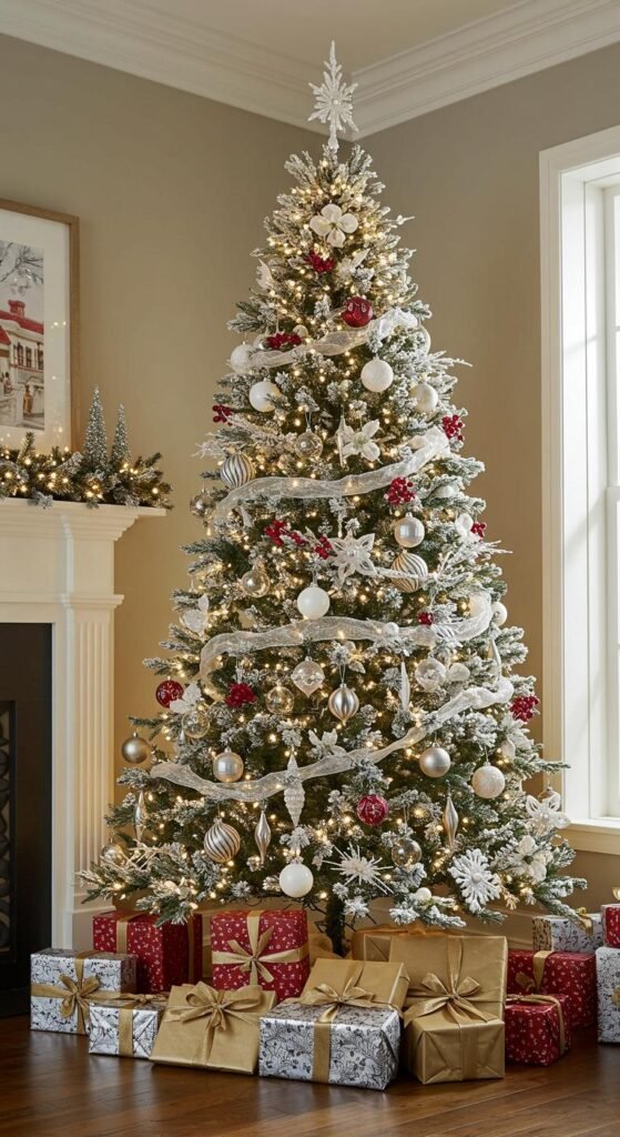 26 Gorgeous Snowy Christmas Tree Ideas for a Frosty Wonderland – Magcella
